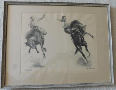 PENCIL SIGNED Original Lithograph by CW Anderson "Action Plus" Horse ...