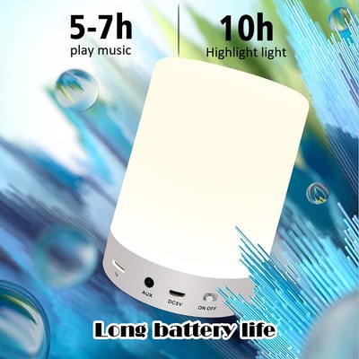 Night Light Bluetooth Speaker Wireless Portable Smart Touch Control ...
