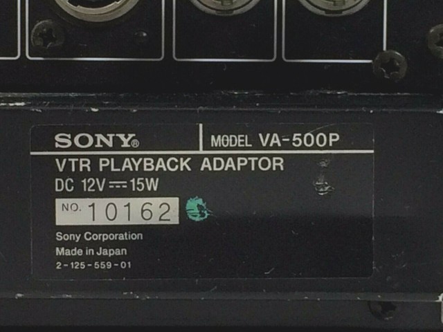 Sony VA 500 VTR Playback Adapter for sale online | eBay