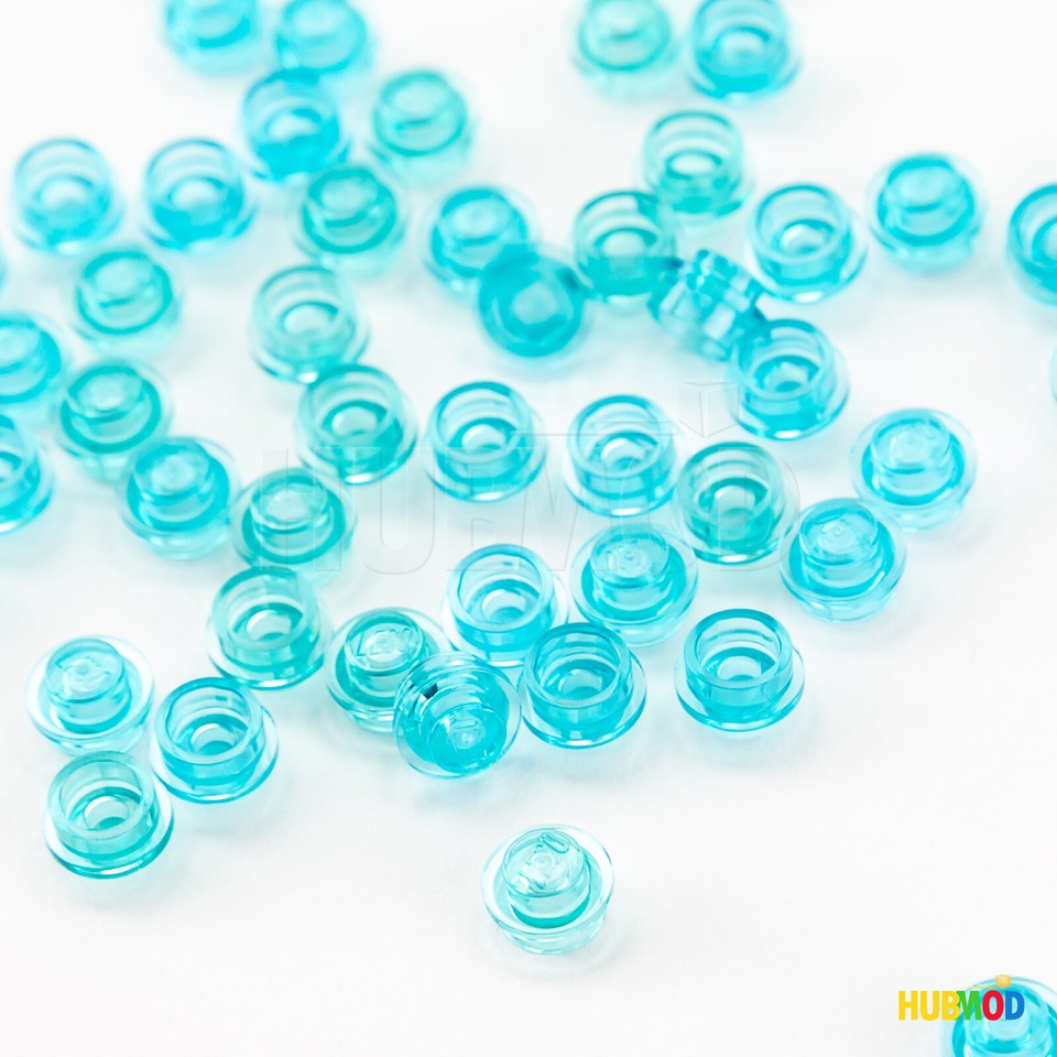 Lot of 50 LEGO Trans Light Blue 1x1 4073 Plates Round Mosaic Dots ...