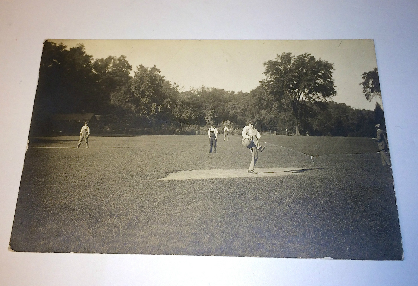 Antique Baseball Game Old Man Pitching, Workers C.1910 Real Photo ...