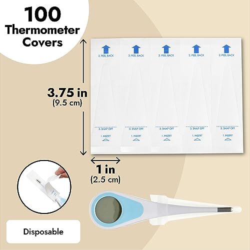 100 Pcs Disposable Digital Thermometer Covers Probe Sleeves for Oral ...