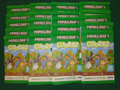 20 x Minecraft Cubeez Woolworths Brand New and Sealed Packets Unopened ...