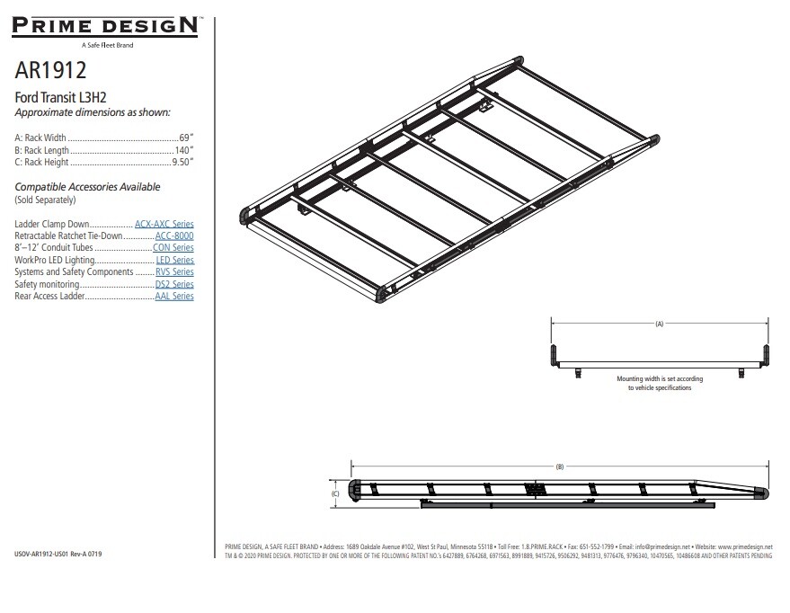 Prime Design AR1912, ALURACK TRANSIT 15 L3H2 - MOD