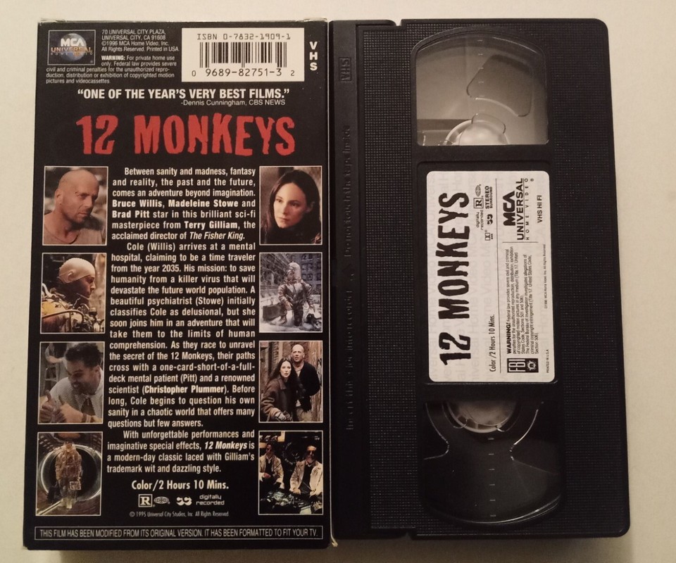 12 Monkeys (VHS, 1996)Used | eBay