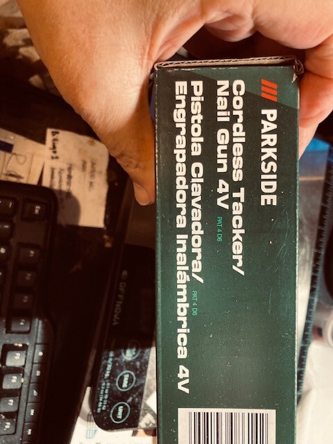 Parkside Cordless Nailer Stapler Nail Gun Tacker Fast Charge 4V Li-Ion ...