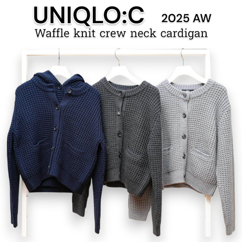 UNIQLO : C Waffle knit crew neck cardigan 479676 XS-2XL Japan New 2025 AW | eBay