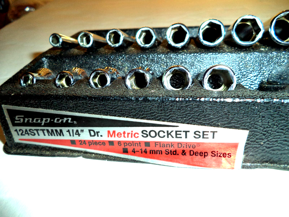 SNAP-ON 124STTMM 1/4'' METRIC SOCKET SET-DEEP & STANDARD | eBay