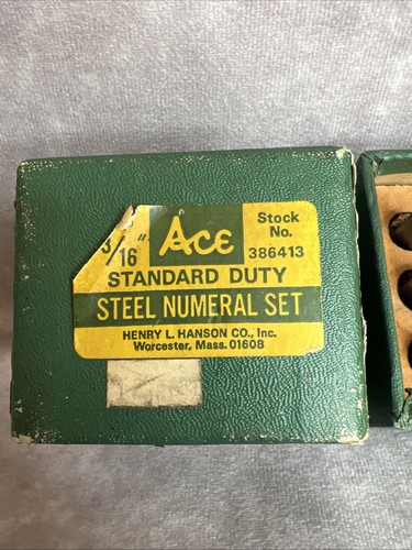 Ace Hanson Standard Duty 3/16 Number Punch Stamp Set Item 386413 ...