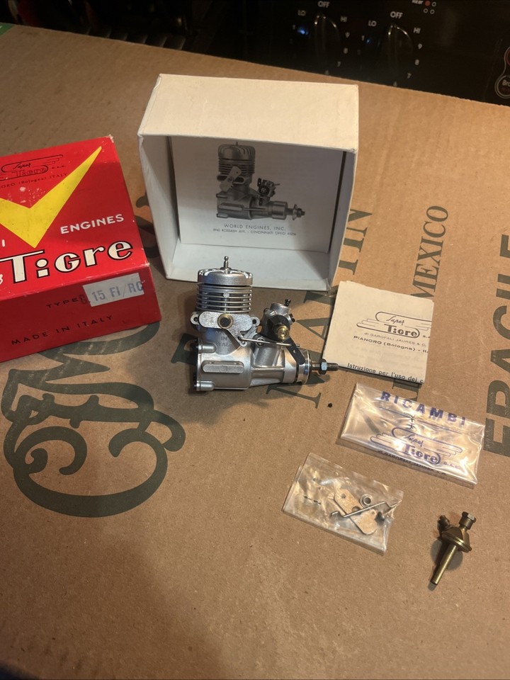 VINTAGE SUPER TIGRE G .15 FI /Rotor R/C MODEL AIRPLANE ENGINE W/ BOX ...