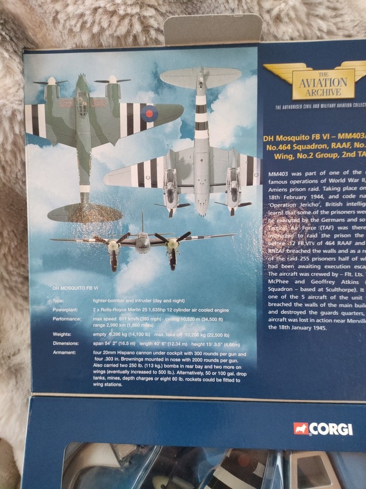 Corgi The Aviation Archive DH Mosquito FB VI 1:72 Diecast Model ...