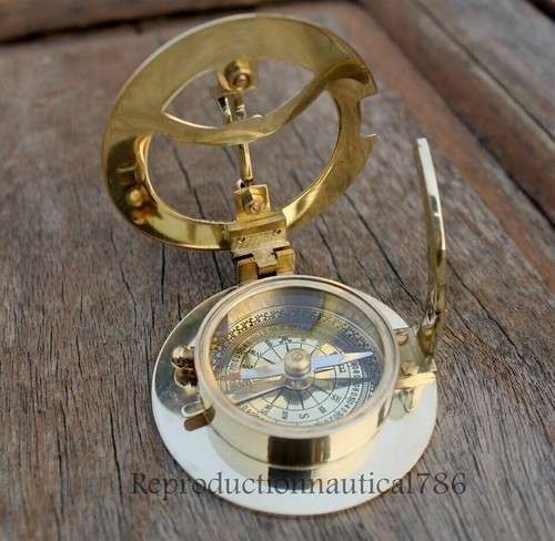 Triangle Brass Compass Vintage Nautical West London Sundial Working ...