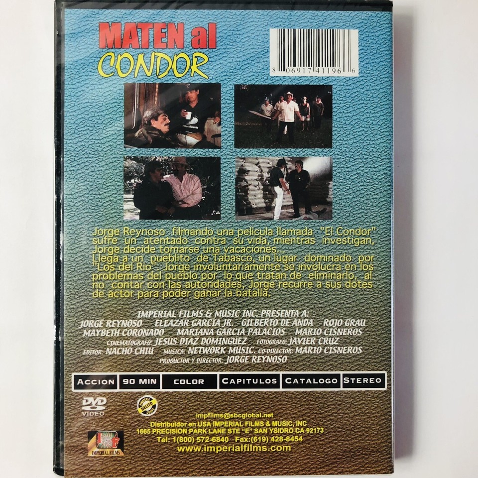 DVD MATEN AL CONDOR JORGE REYNOSO ELEAZAR GARCIA CHELELO JR GILBERTO DE ...