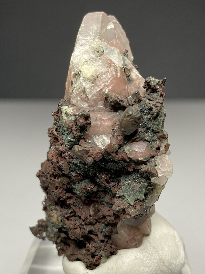 Calcite with Copper Inclusions on Copper with Epidote - Quincy Mine ...