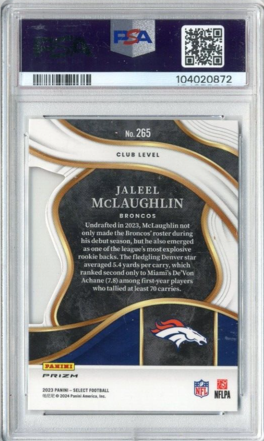 2023 Panini Select - Club Level Jaleel McLaughlin #265 Silver Prizm Die ...