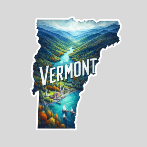 Vermont sticker vinyl decal state outline novelty laptop mug car ...