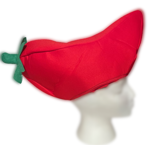 PLUSH JUMBO RED CHILI PEPPER HAT Hot Cap Adult Funny Gag Joke Chef ...