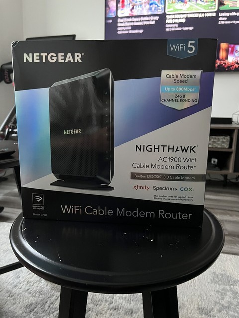 NETGEAR Nighthawk AC1900 C7000V2 Wi Fi Cable Modem Router for sale ...
