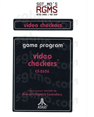 Atari 2600 Replacement Text Style Label - Video Checkers | eBay