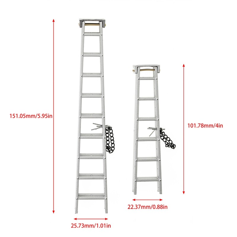 4X(1/10 Scale Accessories Folding Ladder for 1:10 RC Crawler Car ...