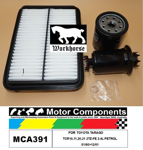 FILTER KIT Oil Air Fuel for TOYOTA TARAGO TCR10 TCR11 TCR20 TCR21 2TZ ...