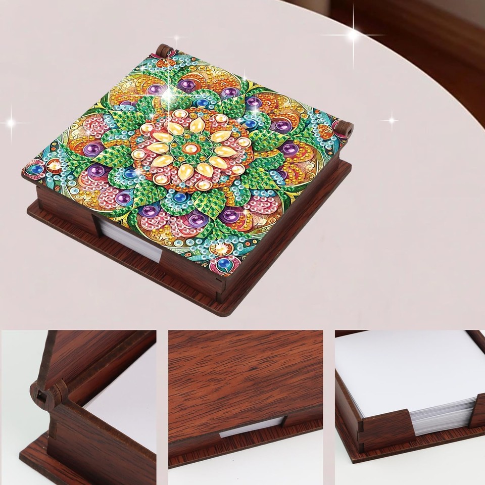 Diamond Painting Note Box Mandala Diamond Art Notecard Box Gem Art ...