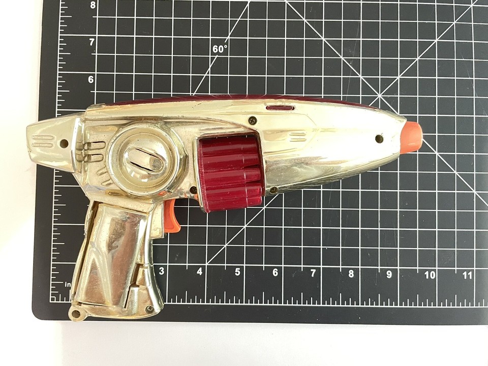 SRM Co Space Laser Gun Vintage 1990's Retro Gold Fazer Toy NOT WORKING ...