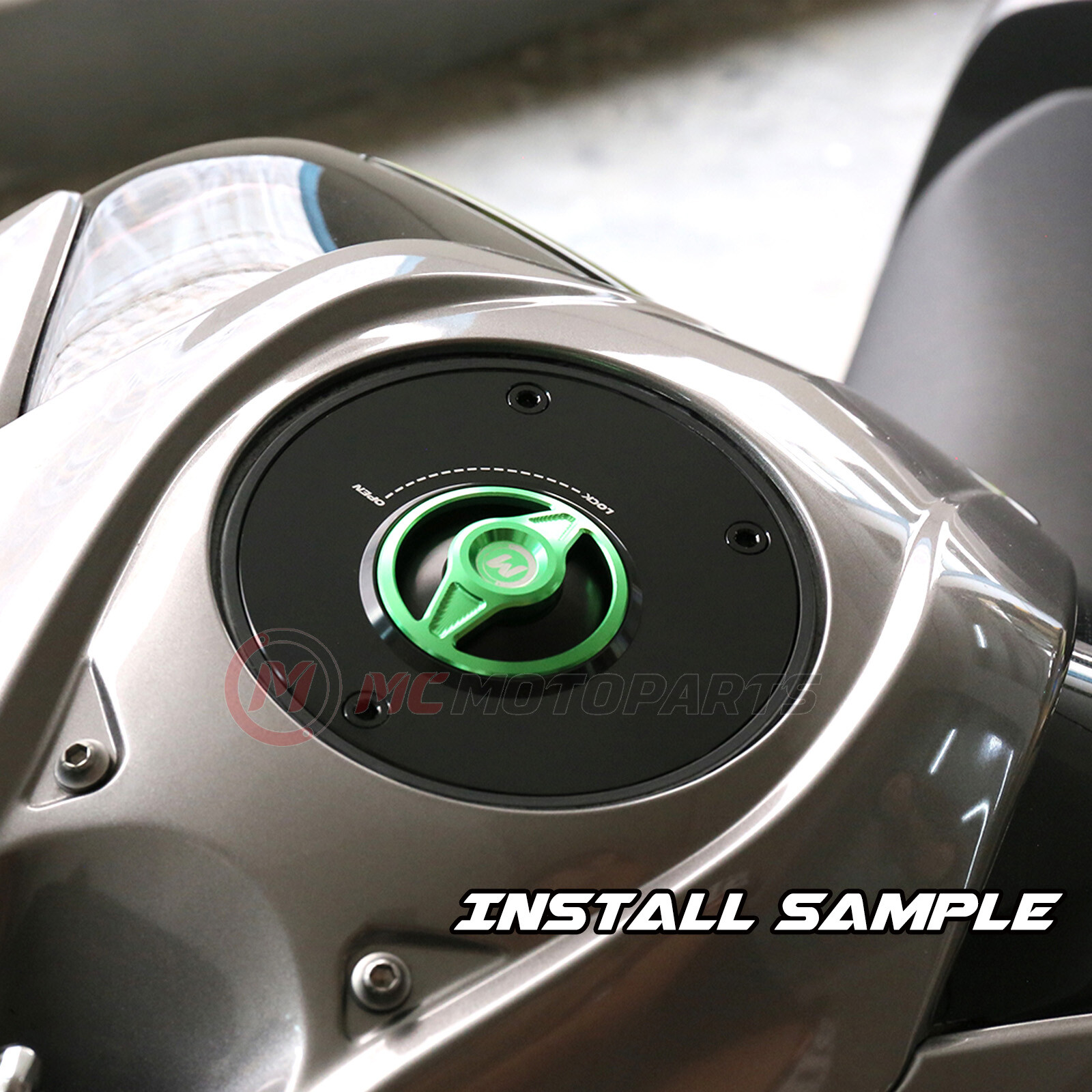 Green REVO Motorcycle Quick Release Fuel Cap For VERSYS 650 14 15 16 17 ...