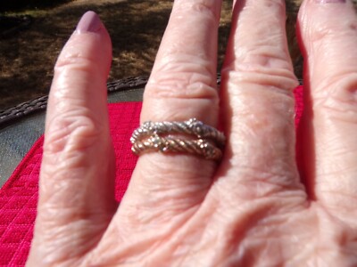 Vintage Judith Ripka set of 2 CZ and Sterling Silver Band Rings | eBay