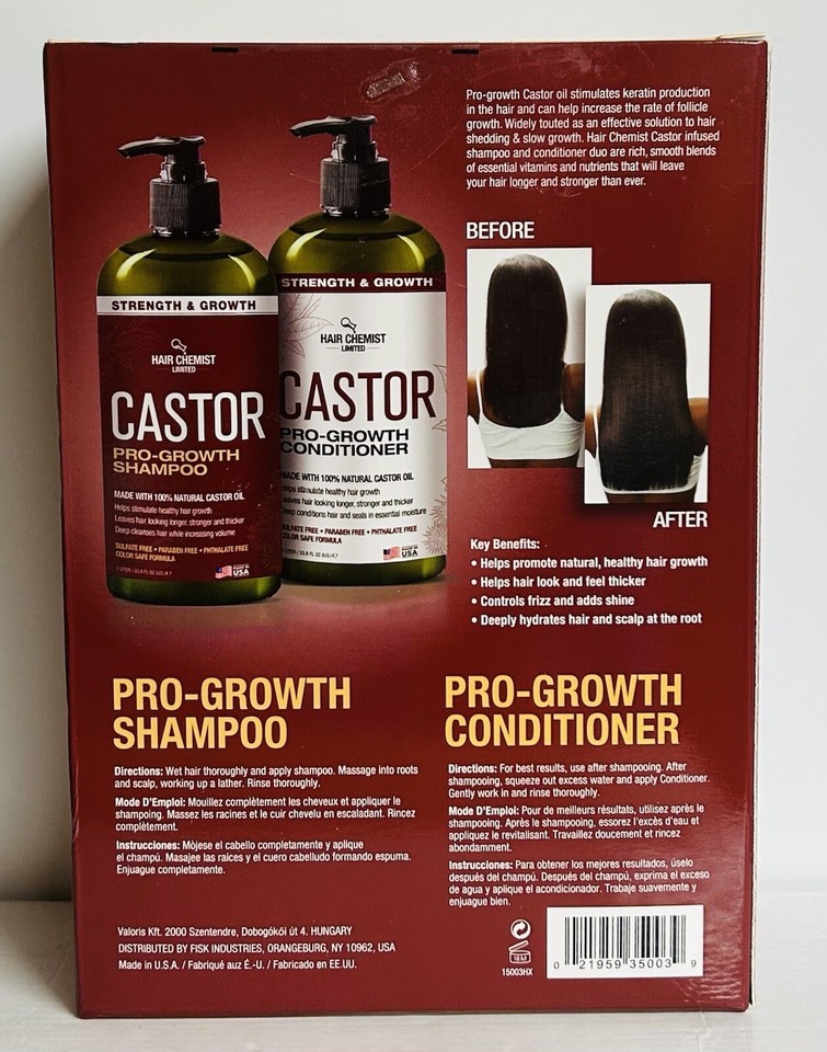 Hair Chemist Limited ~ Pro-Growth Shampoo & Conditioner w/ Castor Oil ...