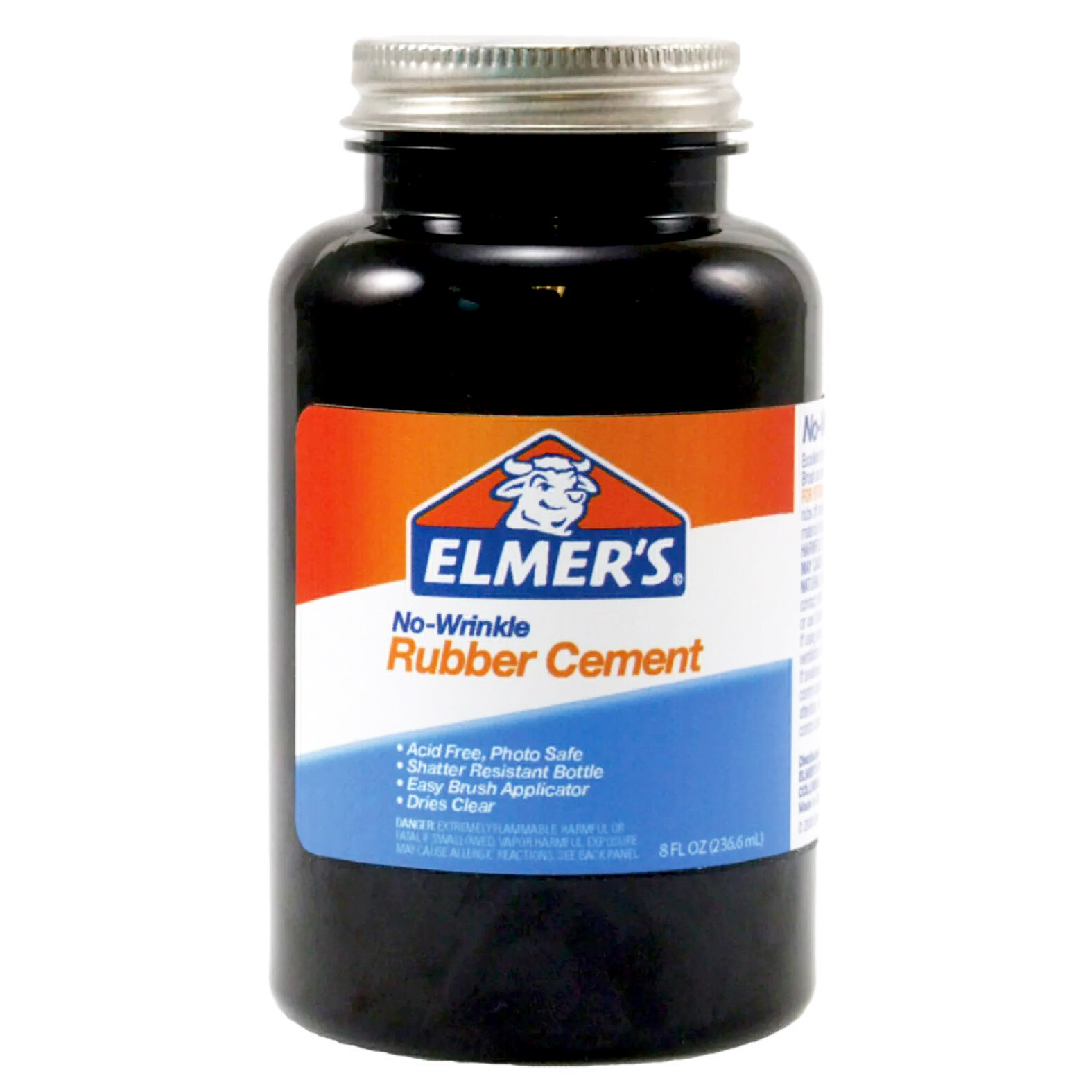 Elmer's NO-WRINKLE RUBBER CEMENT Dries Clear BRUSH APPLICATOR ...