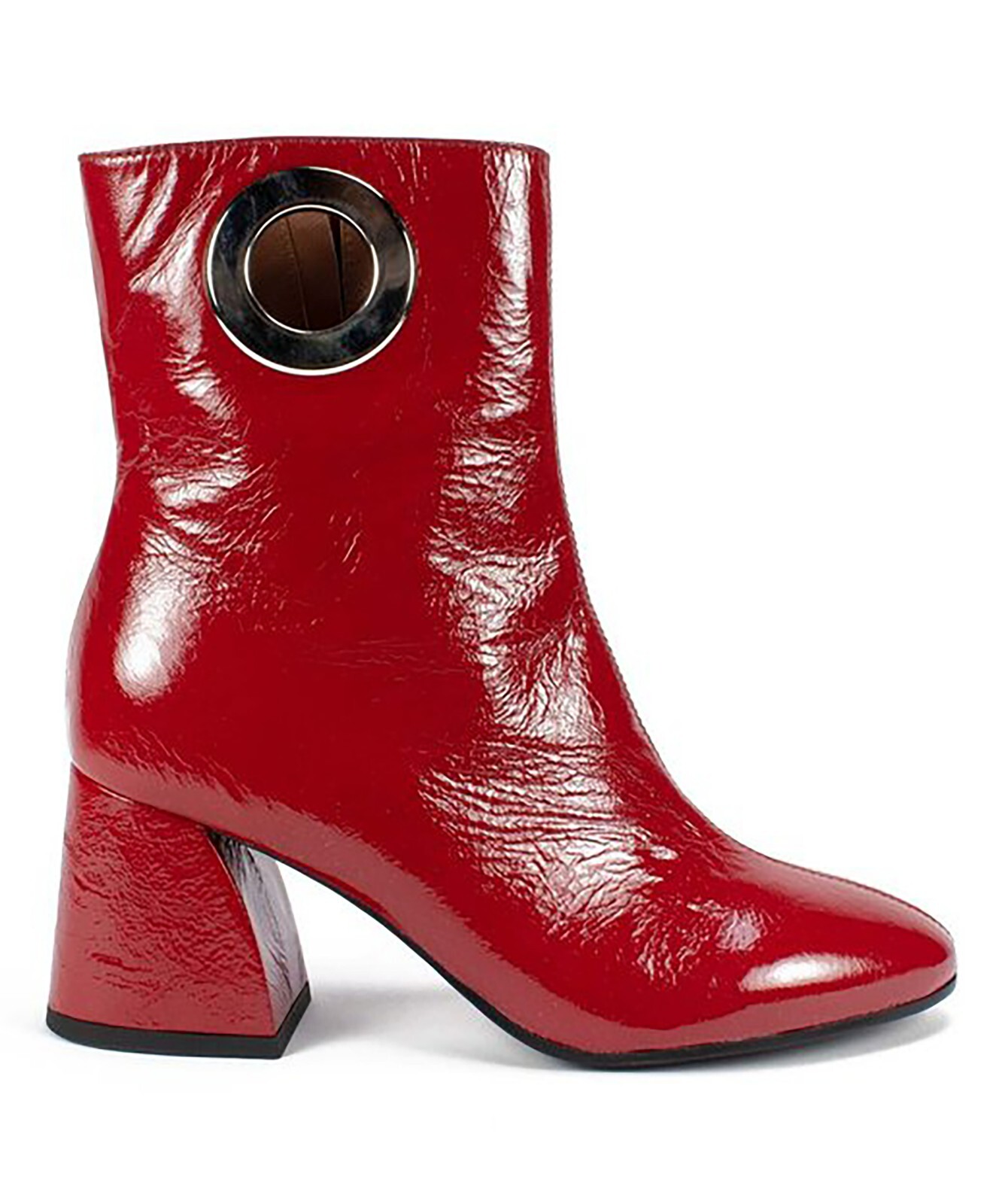 Summit White Mountain Sherry Ankle Boot Red Crinkle Patent Leather Size ...