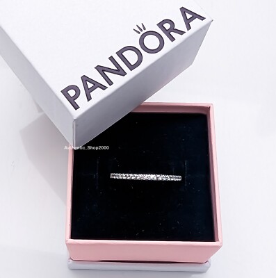 New 100% Authentic PANDORA 925 ale Silver Sparkling Pavé Band Ring ...