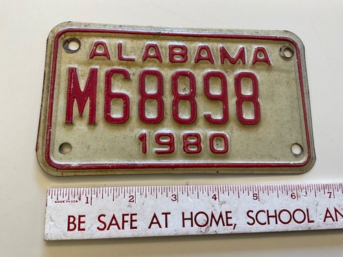 Alabama Motorcycle License Plate 1980 M68898 | eBay