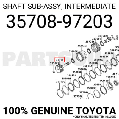 3570897203 Genuine Toyota SHAFT SUB-ASSY, INTERMEDIATE 35708-97203 | eBay