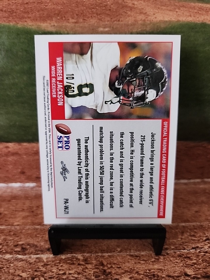 2021 Leaf Pro Set Metal Warren Jackson RC Rookie Red Crystal Auto #'d ...