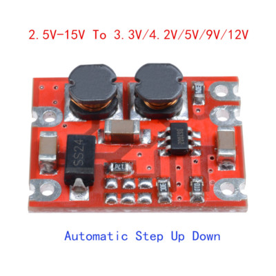 DC-DC 3V-15V To 3.3V/4.2V/5V/9V/12V Automatic Buck-Boost Step Up Down ...