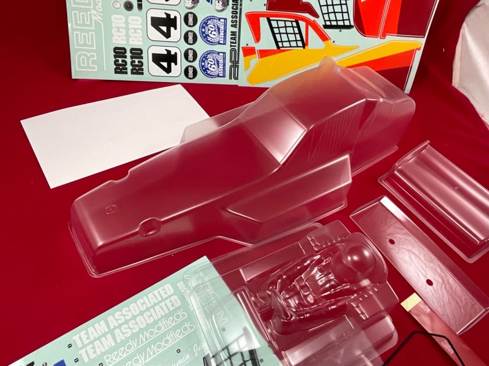 Team Associated RC10 JAMMIN JAY HALSEY clear BODY + 2 WINGS DECALS ...