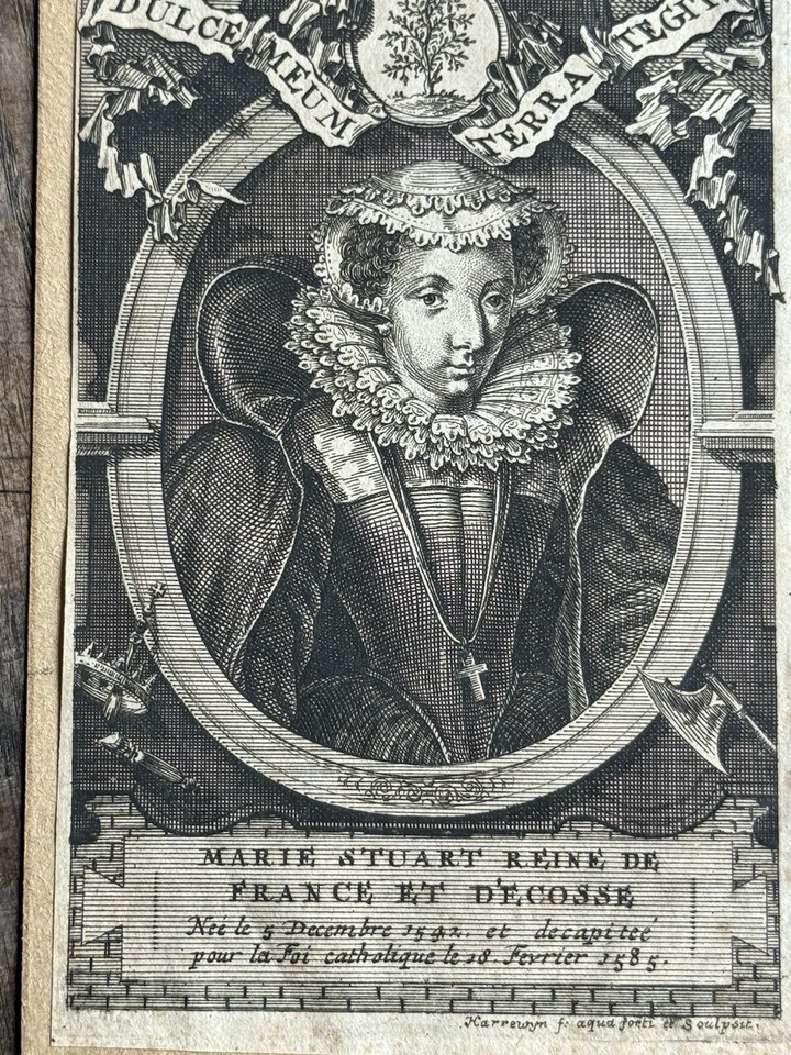 Marie Stuart - Harrewyn - Queen Of France And Scotland Royalist Etching ...