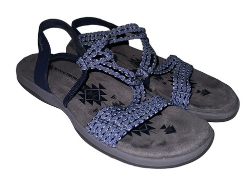Skechers Reggae Slim Stretch Appeal-Z-Gore Sandals Sz 9 Blue Memory ...