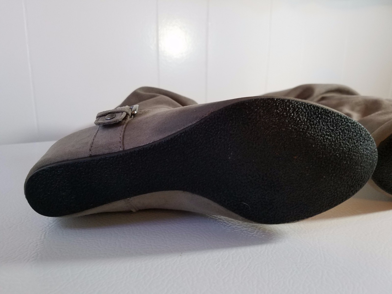 Women's Bongo Armitage Hidden Wedge Boots Taupe, Size 6 M, 14" Tall ...