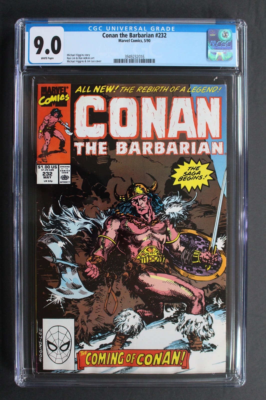 CONAN THE BARBARIAN #232 ORIGIN Young Conan 1990 1st JIM LEE-c on Title CGC 9.0 | eBay