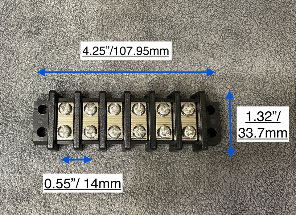 UL Marine Terminal Block 2/3/4/6/10 Gang Stainless Screw 600V 30A 22 ...