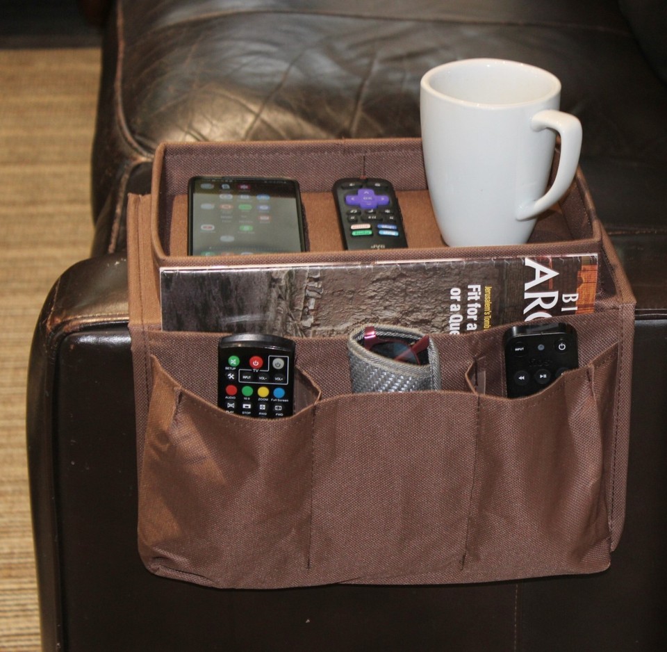 ARMCHAIR Remote Control Holder Snack Sofa Arm Rest Organizer Caddy ...