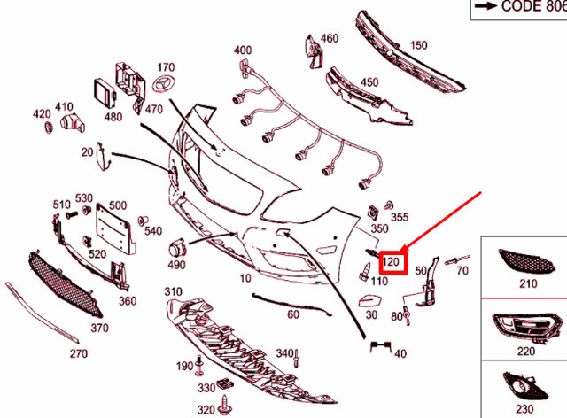 Mercedes-Benz CLA Coupe C117 Front Bumper Spring Nut A0039949145 ...