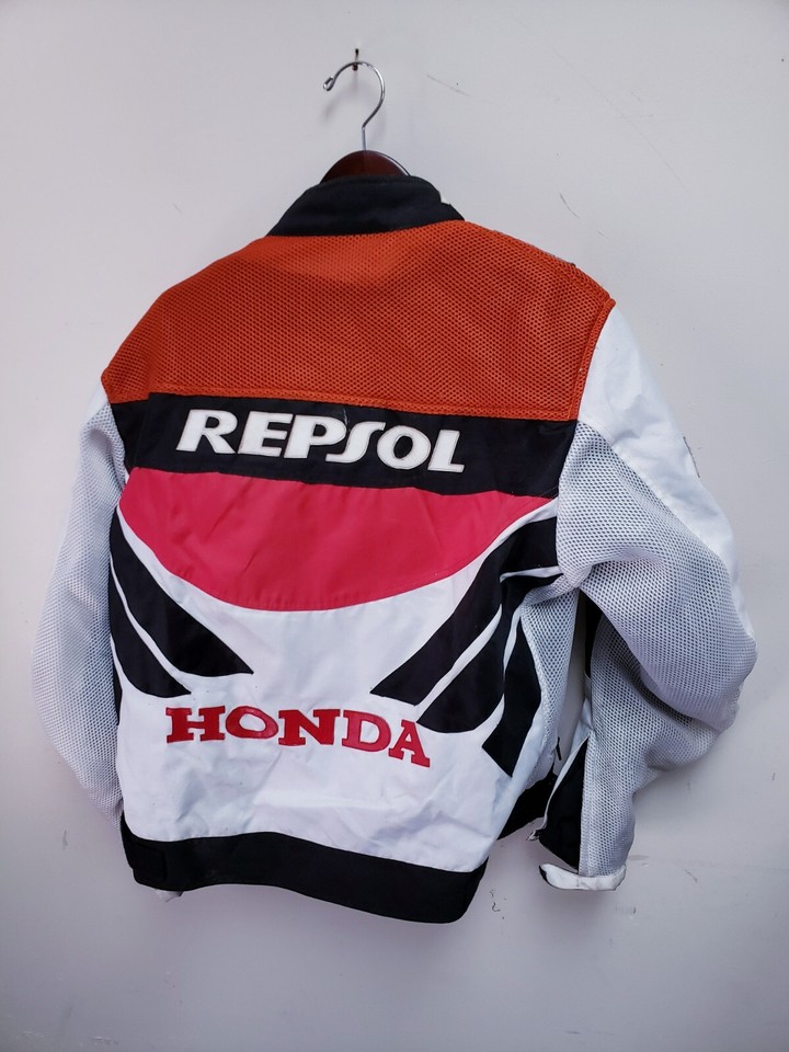 HONDA REPSOL JACKET MOTORBIKE MOTORCYCLE COWHIDE LEATHER BIKERS RACING ...