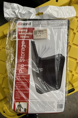 Inland Pro Storage Holds 40 CDs/DVDs Padded Case Zippered #02401 Black ...