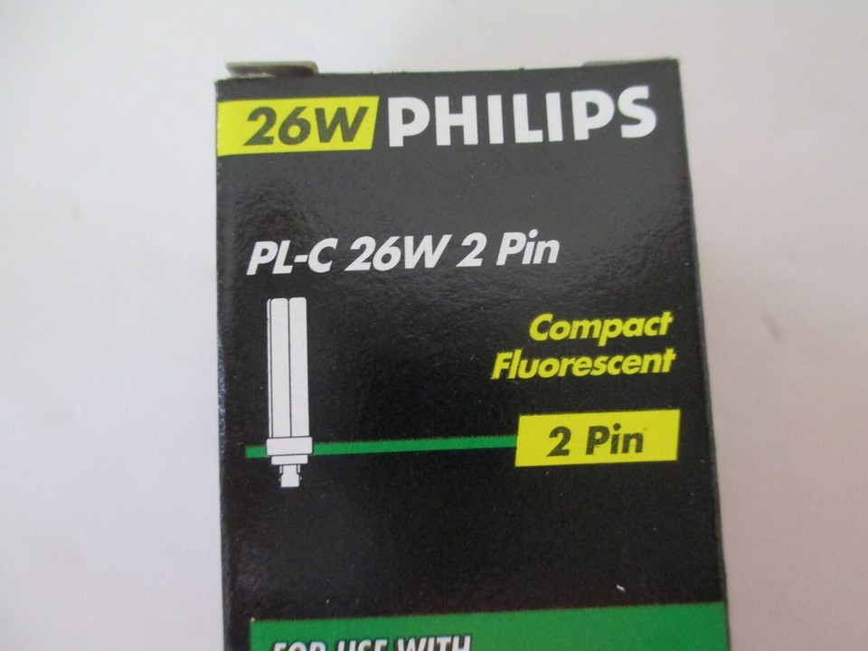 Philips Alto PL-C 26W CFL bulb 2 pin compact fluorescent G24q3 26W/830 ...