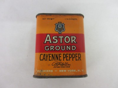 VINTAGE ASTOR CAYENNE PEPPER TIN SPICE COLLECTIBLE ADVERTISING M-60 | eBay