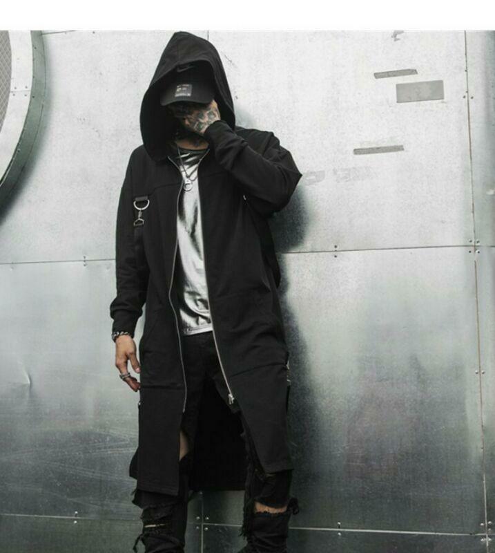 Men's Irregular Jacket Dark Steampunk Zipper Hooded Coat Couples ...